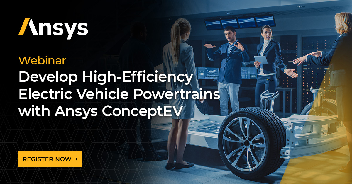 Develop High-Efficiency Electric Vehicle Powertrains with Ansys ConceptEV